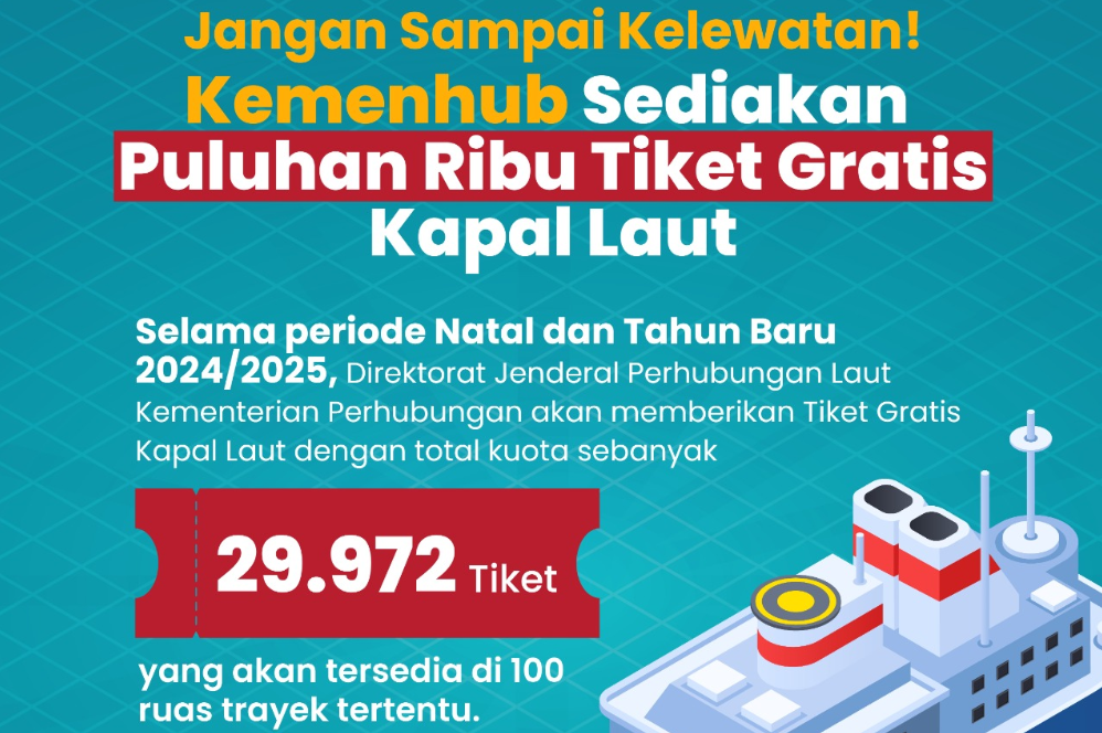 Periode Nataru, Kemenhub Sediakan Tiket Gratis Kapal Laut - Berita Daerah